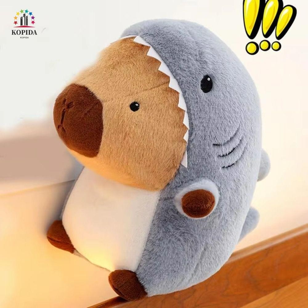 WILLIS Capybara Plush Toy, 35cm PP Cotton Reversible Plush Shark Toy, Creative Fluffy Cute Soft ...