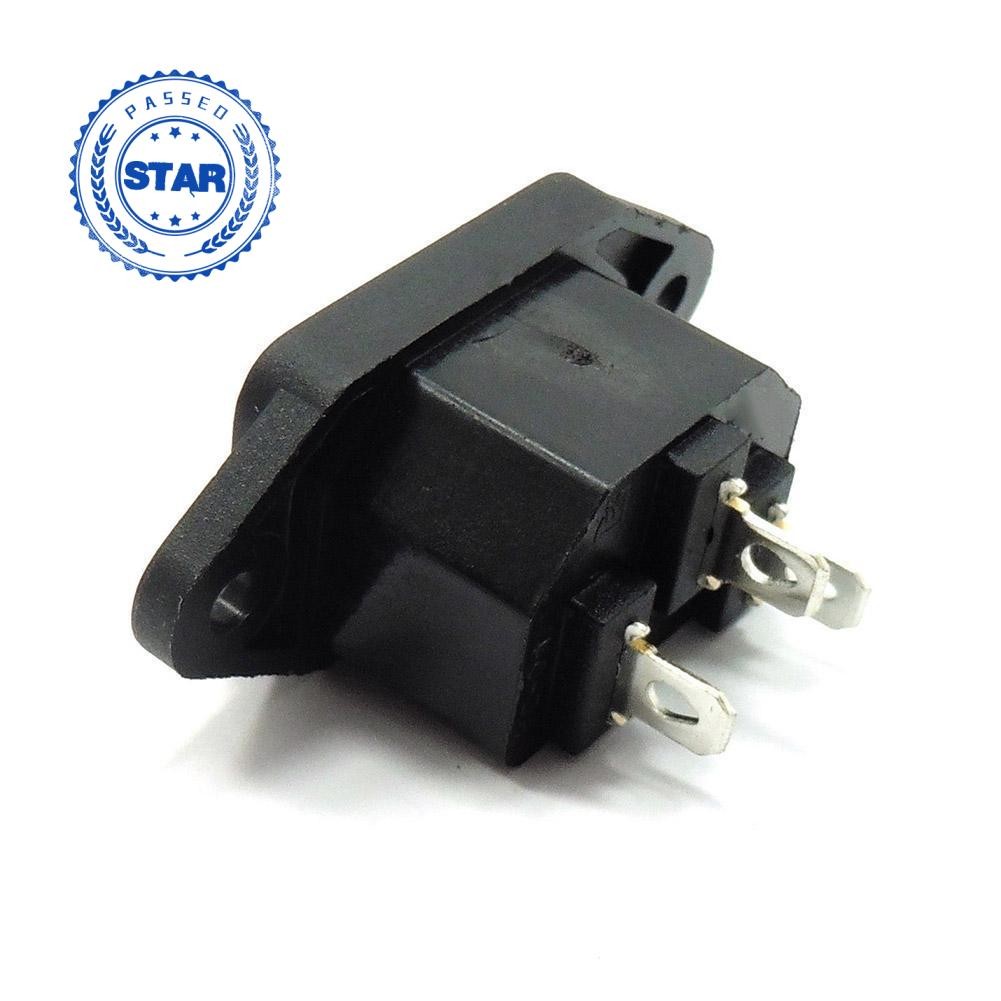 Ac Power Socket C14 Pin Socket Ear Fixed Hole Computer Rice Socket ...