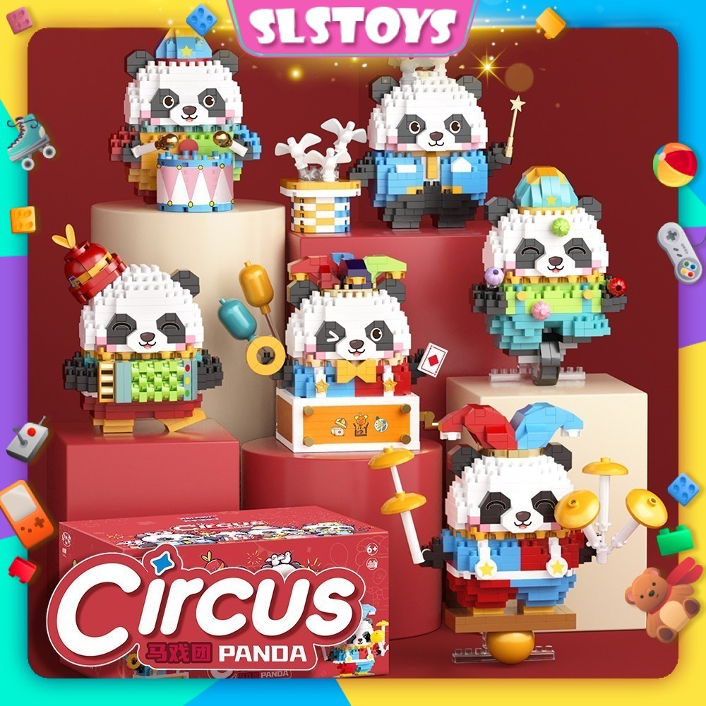 [6 IN 1] Balody Block 16386 Circus Panda Series Mini Bricks Gift ...