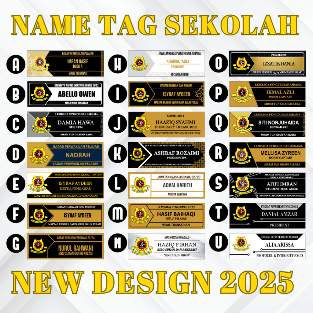 Name Tag Epoxy School MRSM SBP SMK Arcylic/Metal 75X25mm | MAGNET & PIN ...