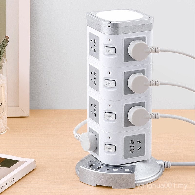 [Genuine] Multifunctional Vertical Socket USB Charging Power Strip ...