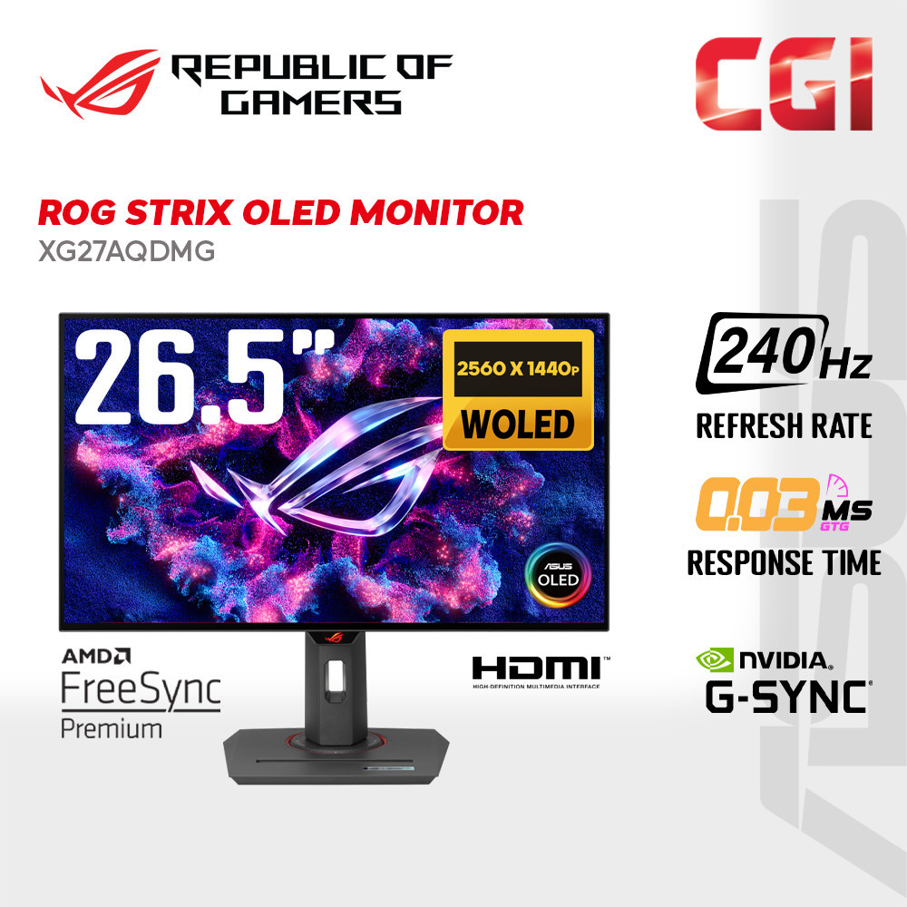 Asus 26.5" XG27AQDMG ROG Strix WOLED Glossy QHD HDR10 Freesync G-Sync ...