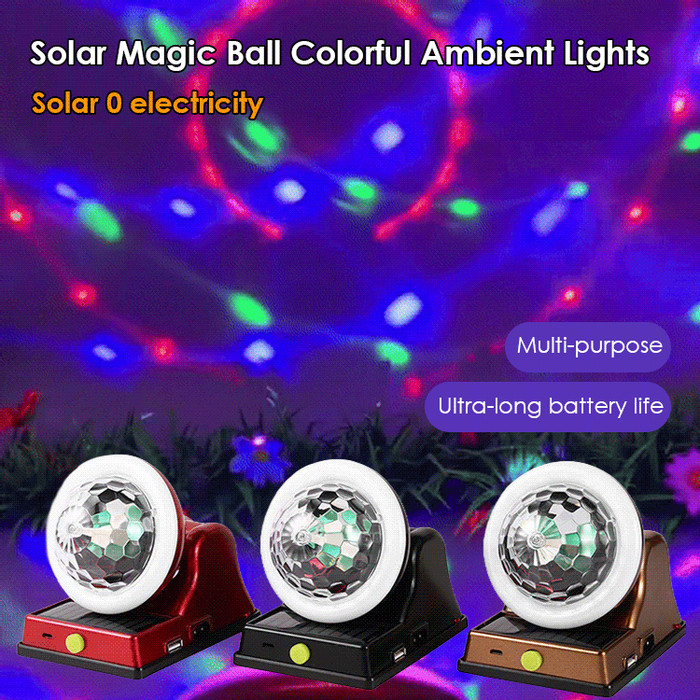 🌞Weatherproof Design/USB Port🌞Solar Magic Ball Colorful Atmosphere ...