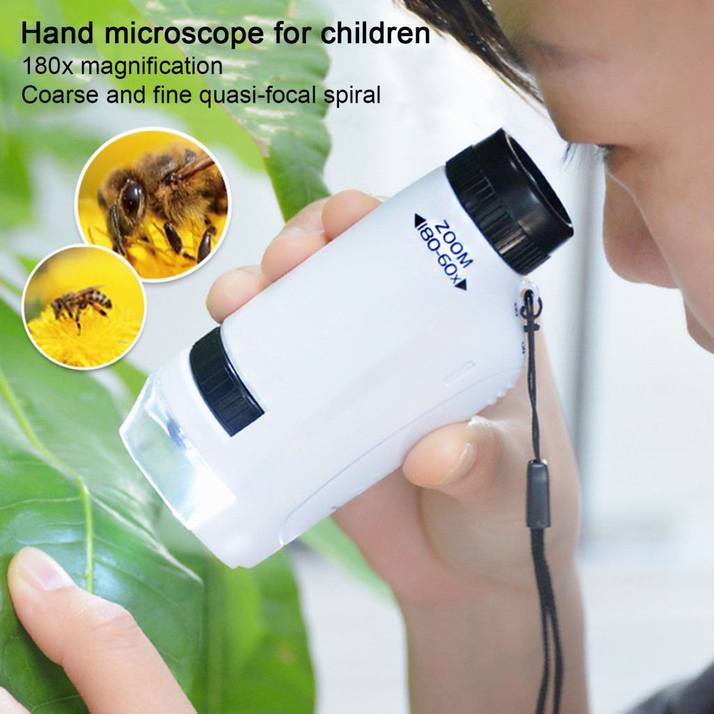 Portable Kids Microscope Children Handheld Scope Portable Led Light ...