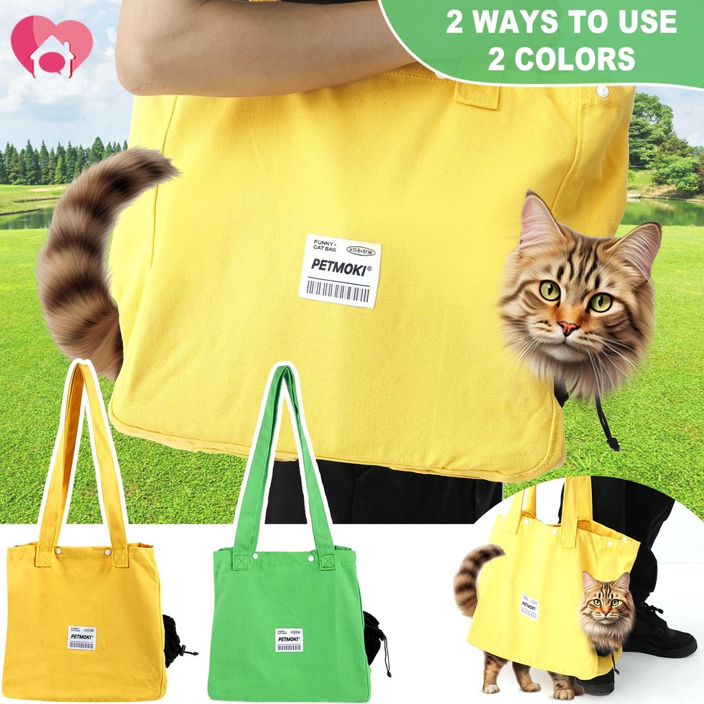 Cat Carrier Bag Canvas Cat Shoulder Carrying Bag Breathable Cat Carry ...