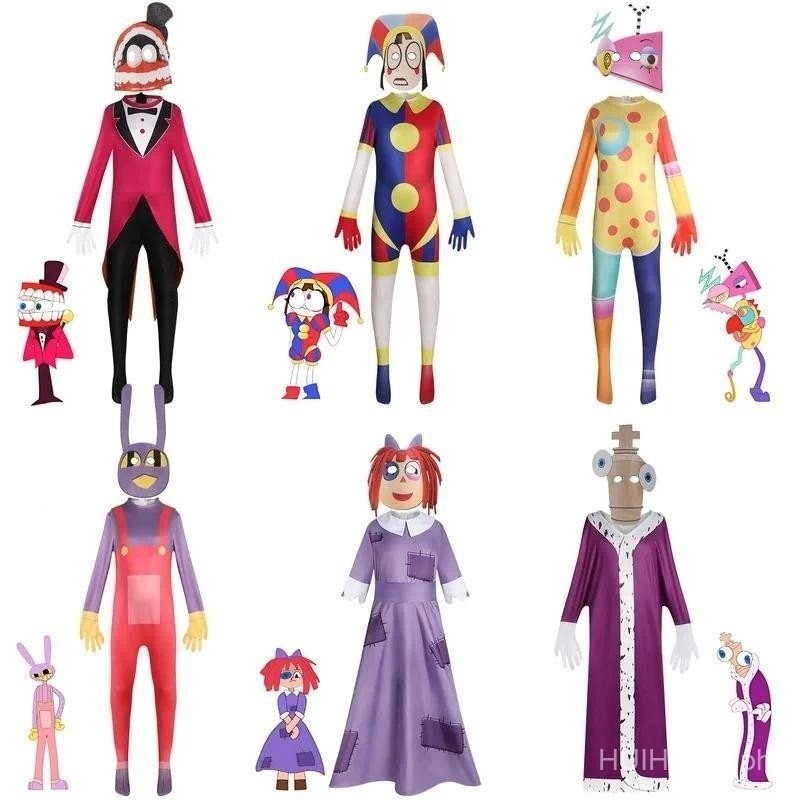 The Amazing Digital Circus Clown Cosplay Pamni Jax Cosplay Bodysuit ...