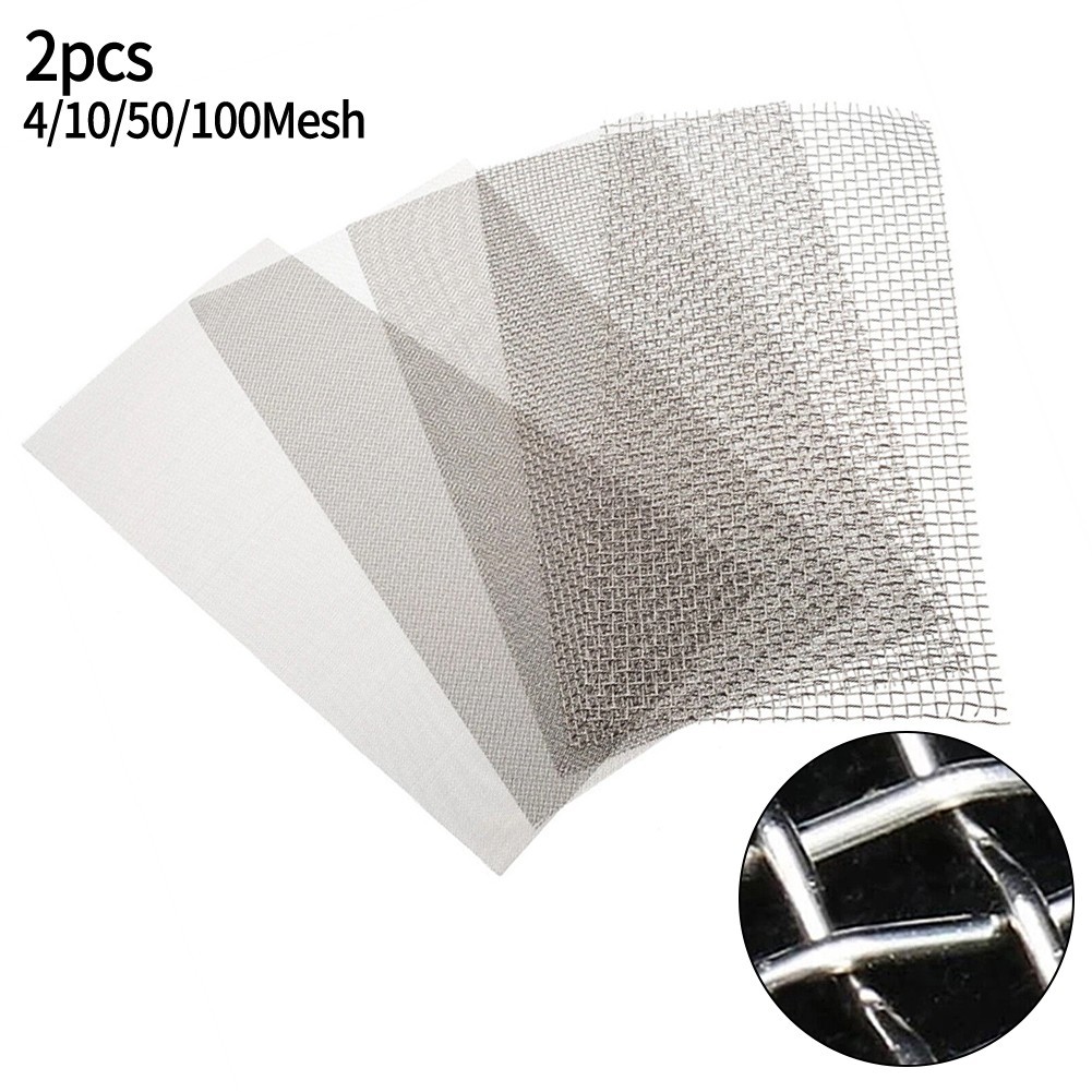 2X 4/10/50/100 Mesh Stainless Steel Woven Wire Filtration Filter Screen ...