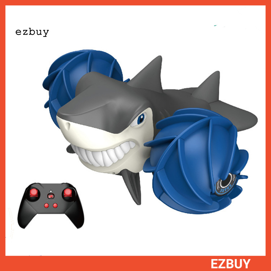 [EY] Kids Shark Toy Amphibious Rc Car Rc Shark Boat Car Water Toy for ...