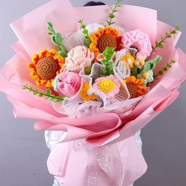 bunga crochet bouquet bunga crochet crochet bouquet Merajut bulu ...