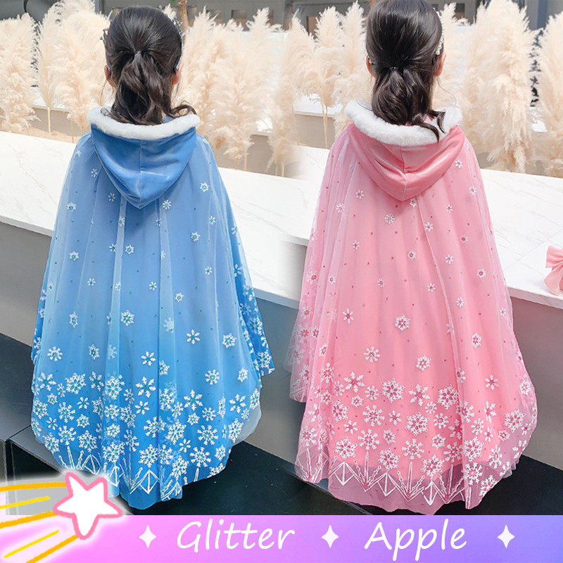 Elsa Cinderella Princess Pink Blue Cape For Kids Girl Sleeping Beauty ...
