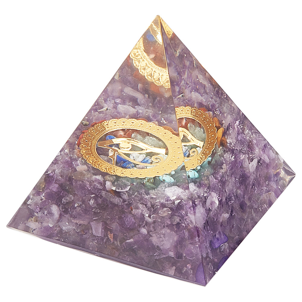 Orgonite Pyramid Resin Pointed Home Display Decorations with Brass ...