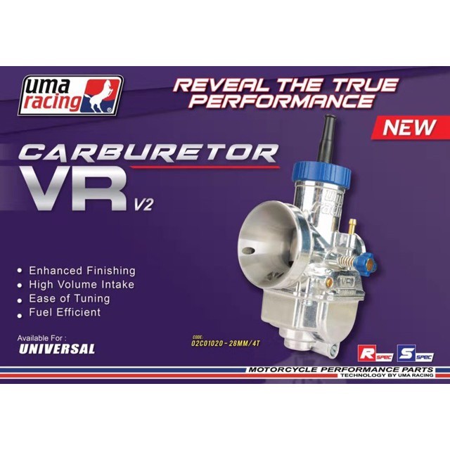 100% ORIGINAL UMA RACING CARBURATOR VR 28MM RACING CARBURETOR carb karb ...
