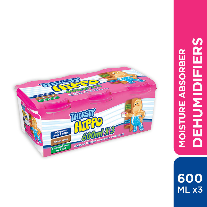 THIRSTY HIPPO Moisture Absorber Dehumidifier 600mlX3 | Shopee Malaysia