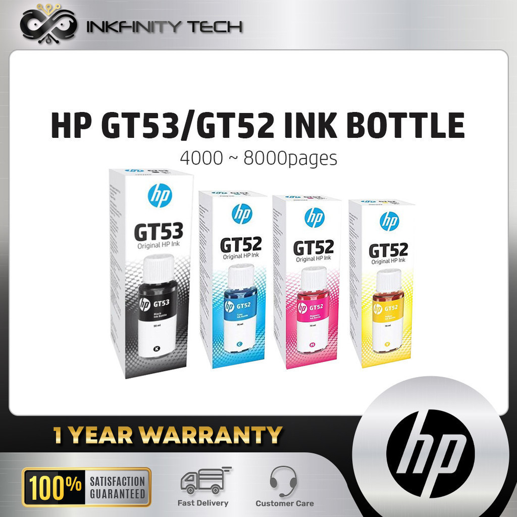 HP GT53XL GT53 Black GT52 Cyan Magenta Yellow Original Refill Ink ...