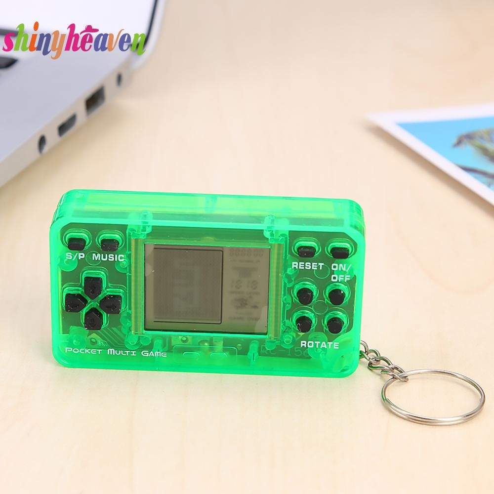 Mini Console Handheld Retro Keychain Tetris Video Game Machine (Green ...