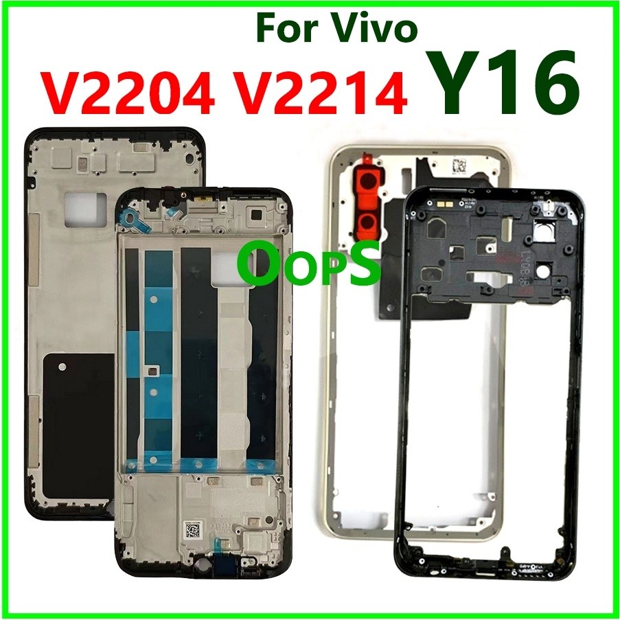 For Vivo Y16 V2204 Lcd Front Middle Frame Chasis Case Holder Housing ...