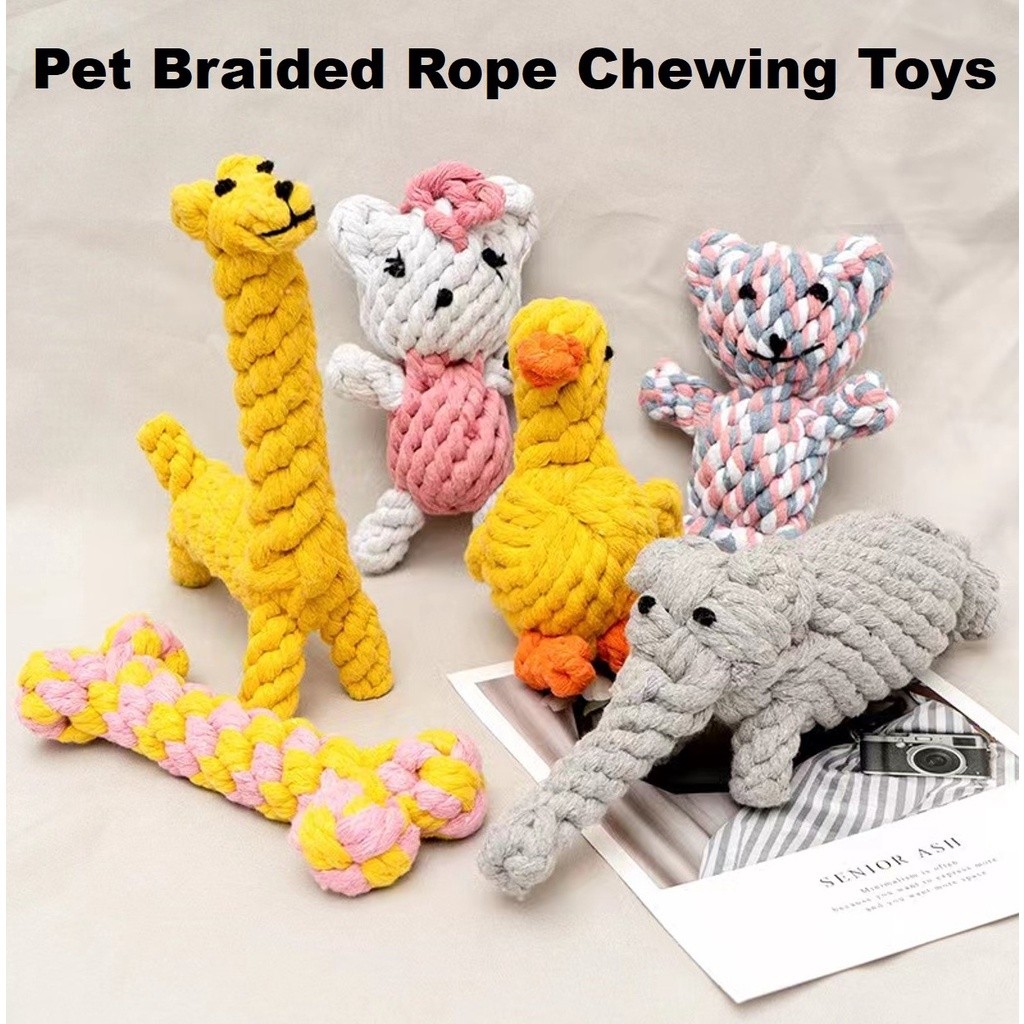 Pet Chewing Toys Puppy Dog Bite Chewys Toys Braided Rope Toys | Shopee ...