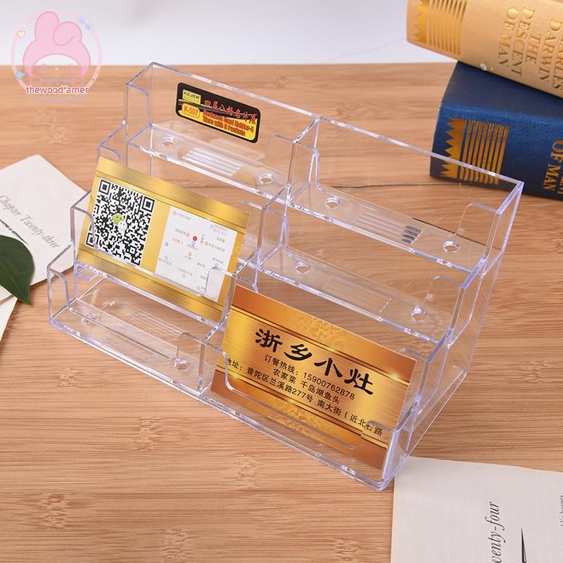 thewoodfamer NEW 8 Pocket Desktop Business Card Holder Clear Acrylic ...