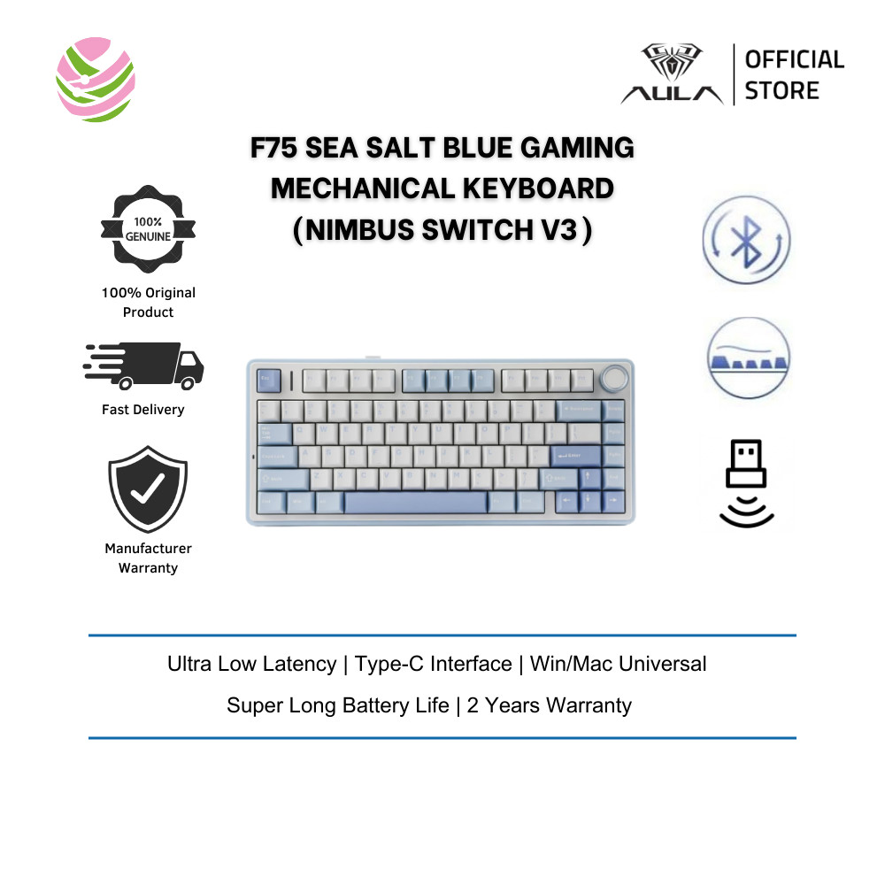 AULA F75 3 IN 1 Gasket Keyboard –Gaming Mechanical keyboard 2.4G/BT ...