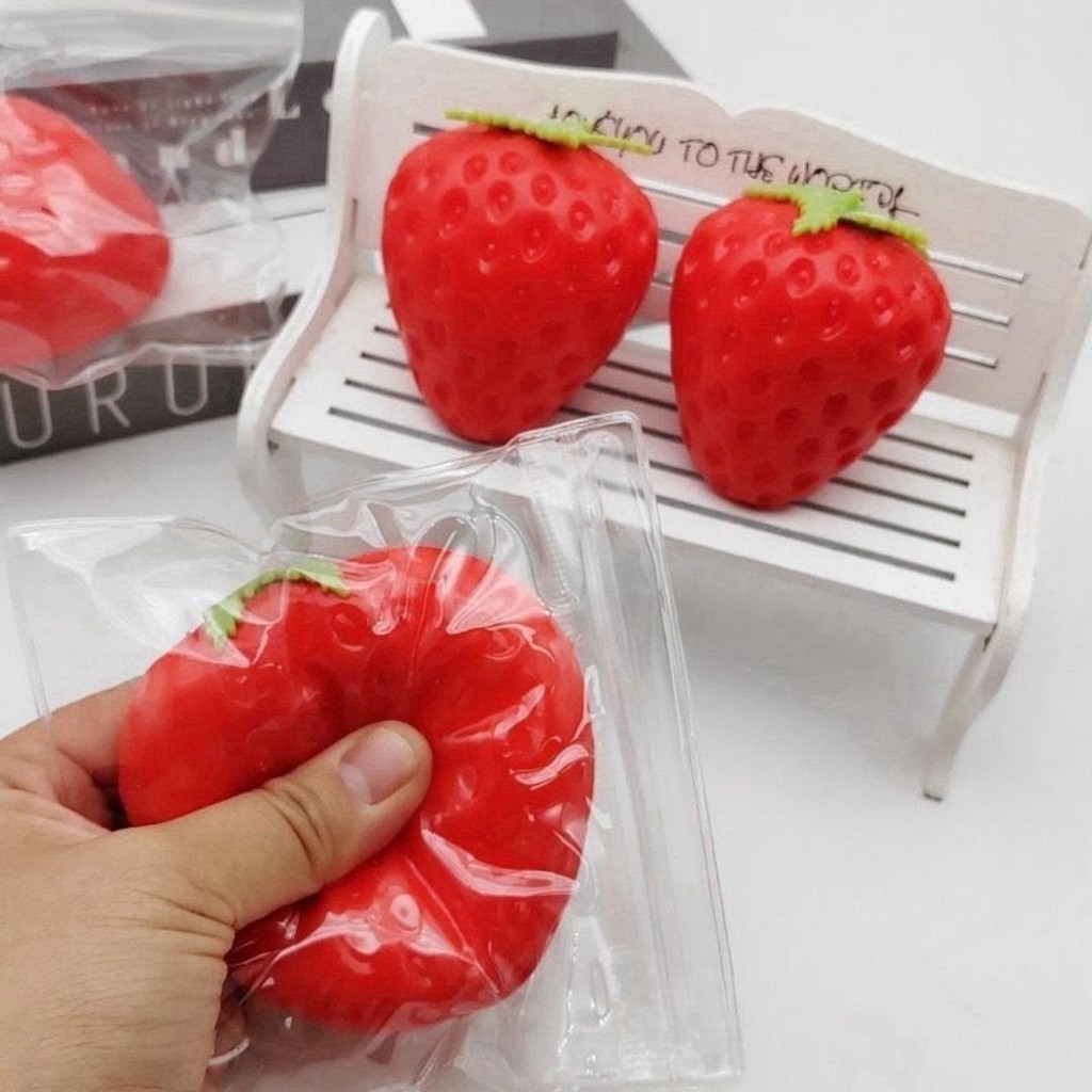 (CFC) SUPER RED PREMIUM STRAWBERRY SQUEEZE TOY children's fidget TOY ...