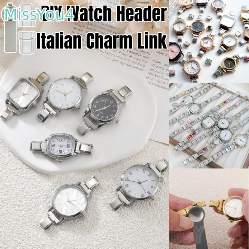 New Sliver Wrist Watch Header DIY Best Friend Dad Flower Italian Charm ...