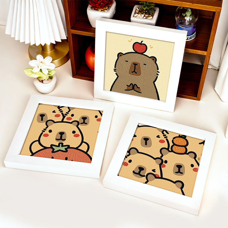 Capybara Diamond Painting For Children Diy Diamond Art, Cartoon Mosaic ...