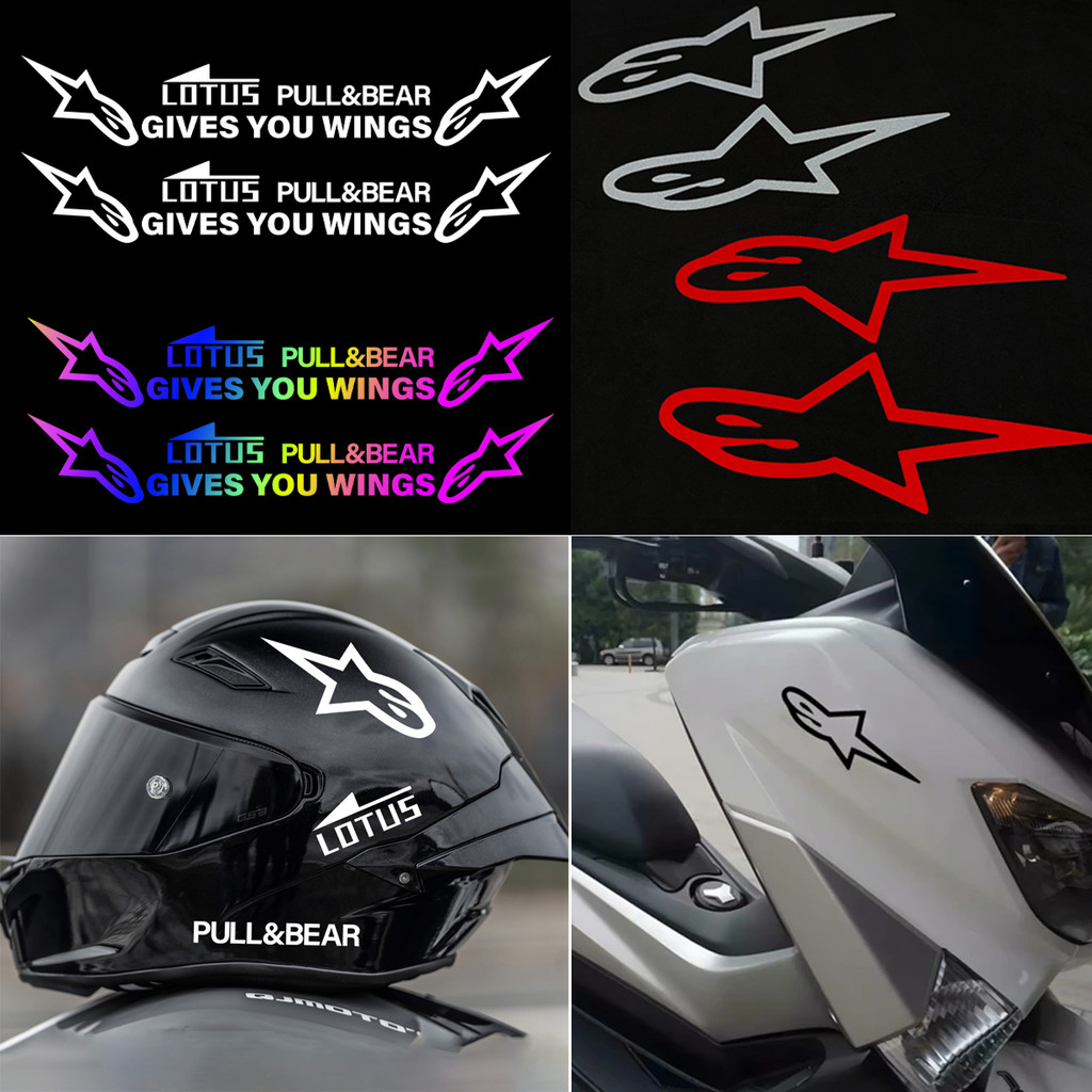 A Star Alpinestars Logo Sticker Reflective Motorcycle Body Helmet ...