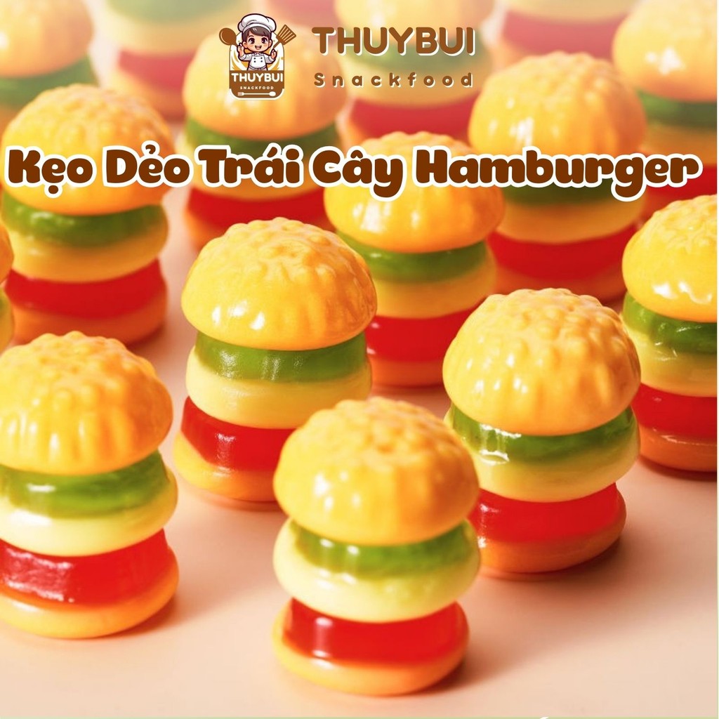 Fruit Hamburger Gummy Candy, TB Childhood Fruit Burger Sandwich Gummy ...