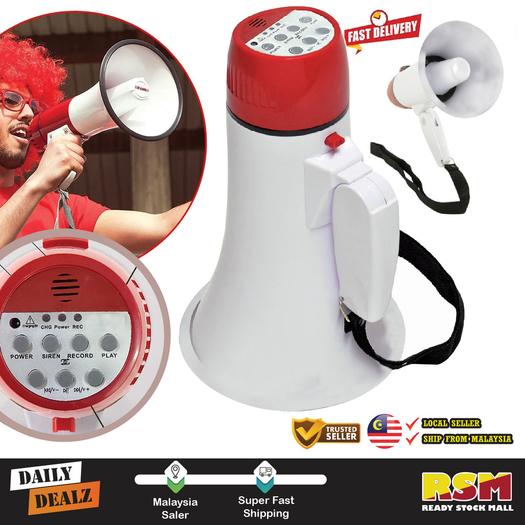 MYRechargeable Portable Megaphone Foldable Handheld Loud Speaker with ...