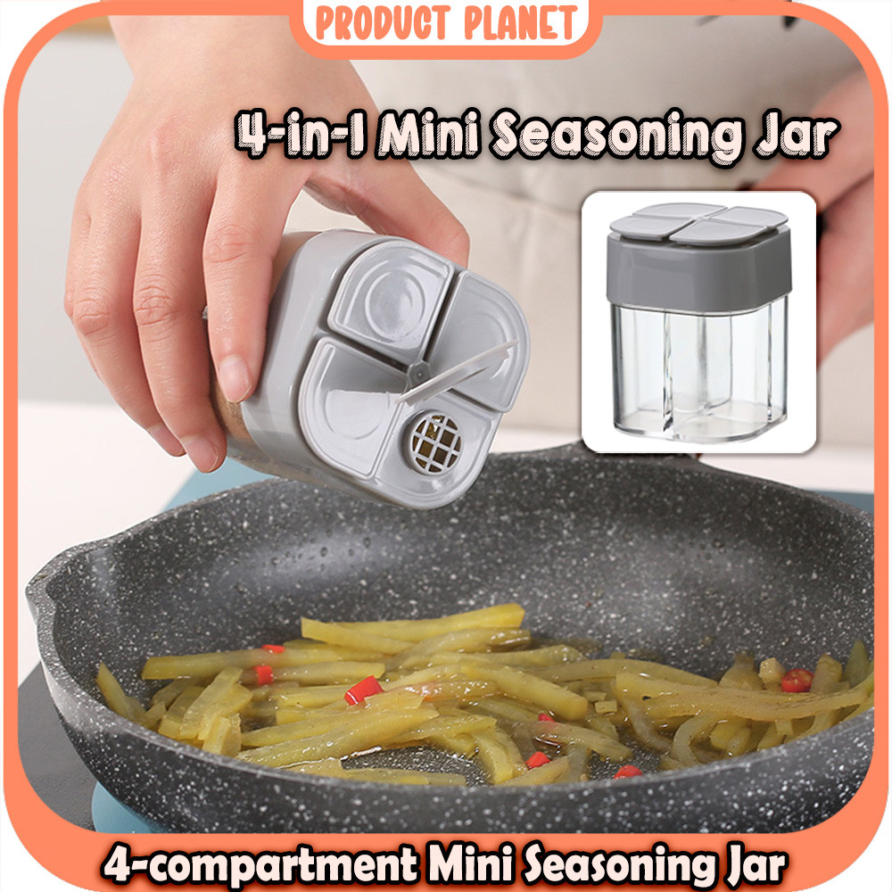 [𝐏𝐏] 4-in-1 Mini Seasoning Jar - Spice Dispensers, Airtight, Portable ...