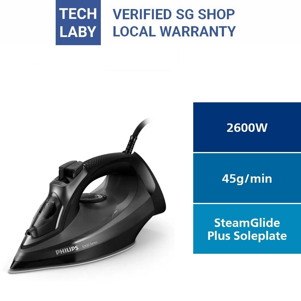 Philips 5000 Series Steam Iron DST5040/86 - 2600W SteamGlide Soleplate ...