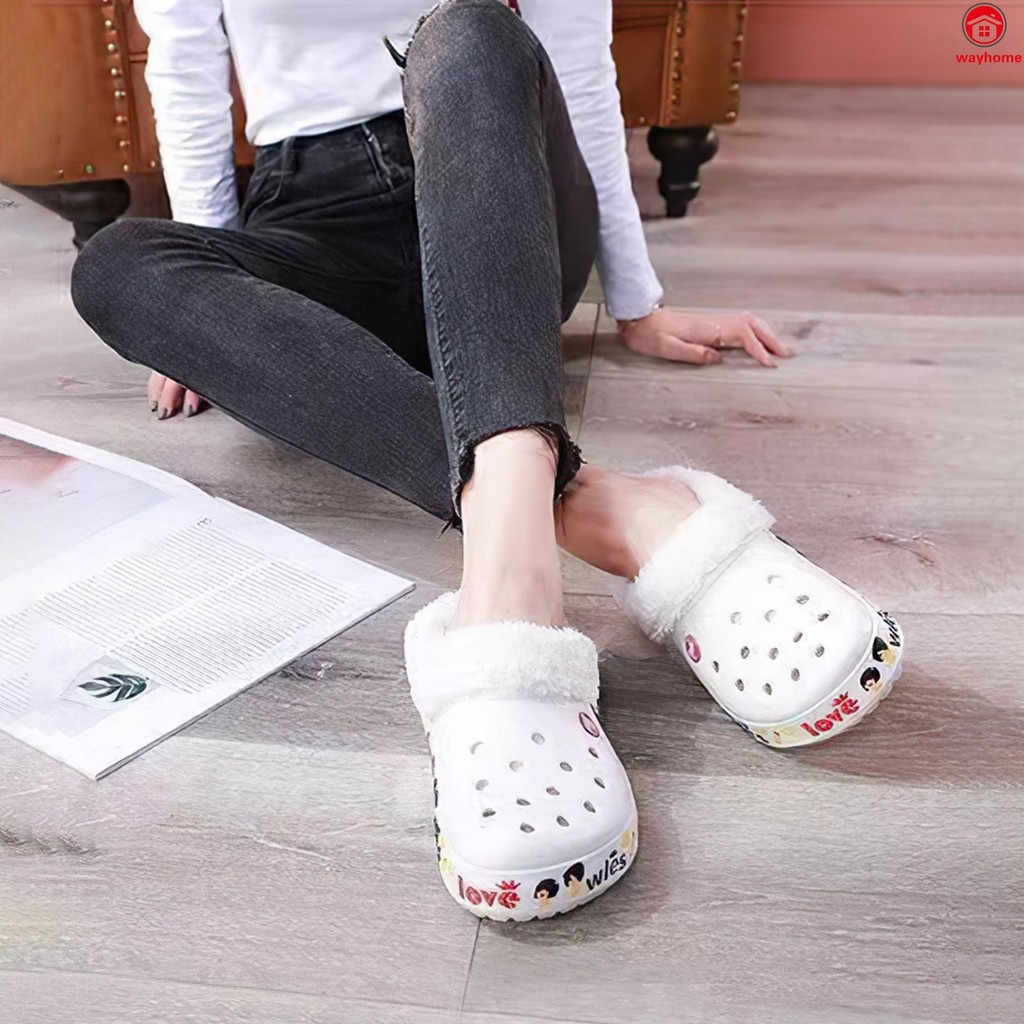 Winter Clogs Fur Shoe Insert Clogs Replacement Removable Insoles ...