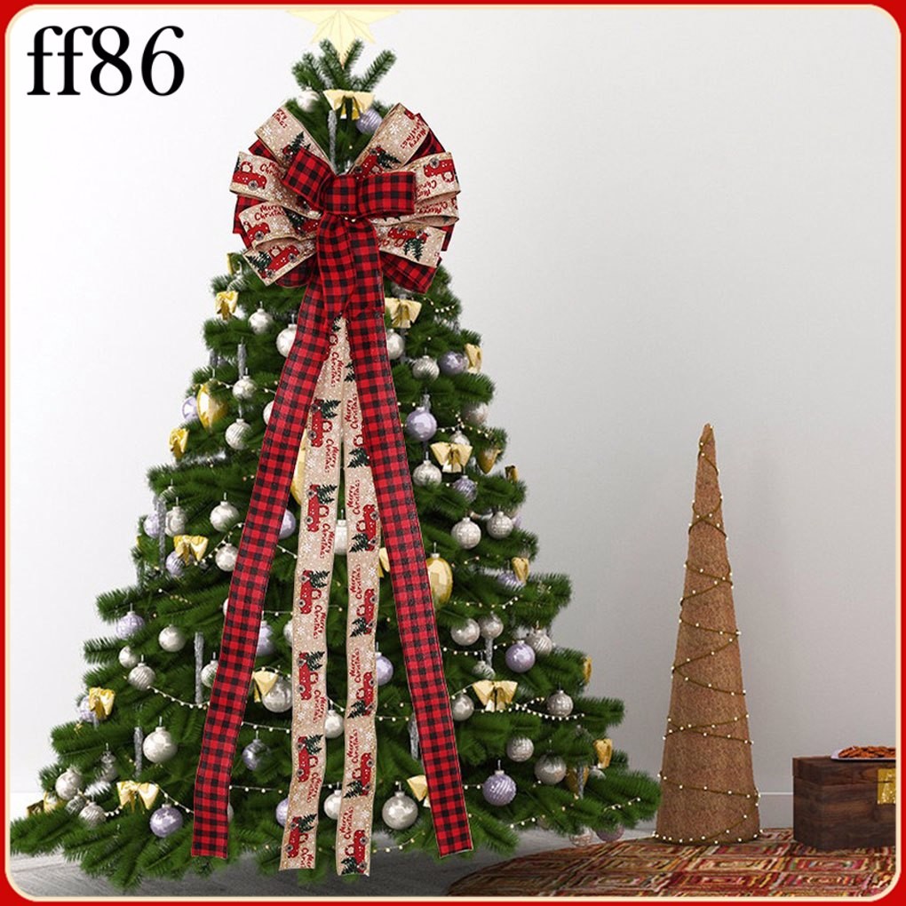 Christmas Tree Topper Elegant Red Bow With Long Streamers Extra Large ...