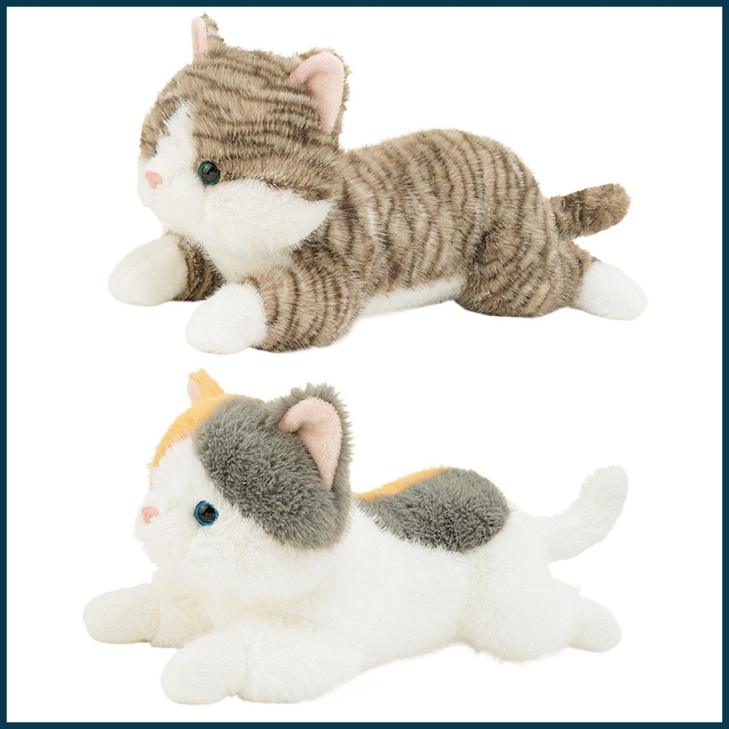 Kitten Stuffed Animal Soft Cat Plush Toy Cute Lying Weighted Cat ...