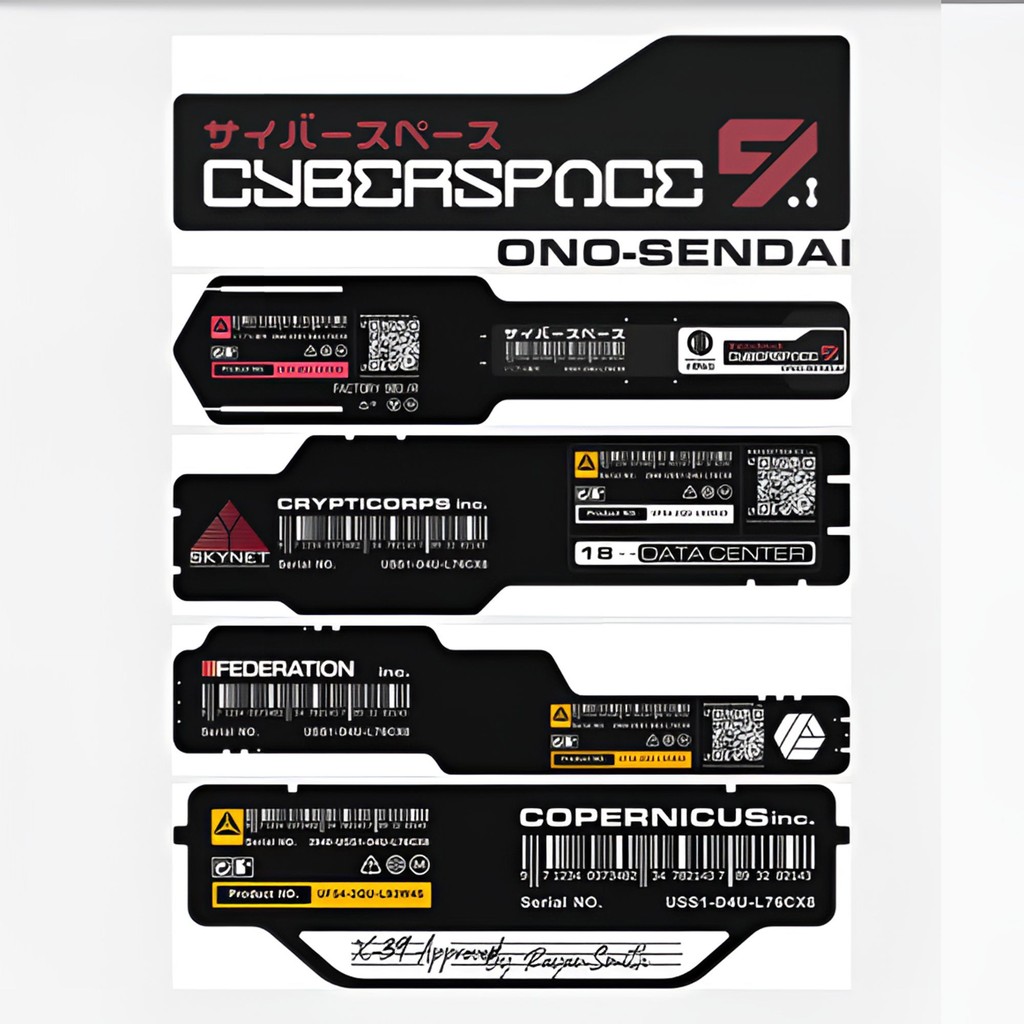 Cyberpunk Mecha Style Label Unique Chassis Sticker Scratch Sticker Car ...