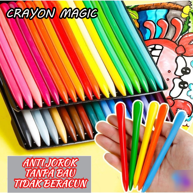 Magic Crayons Anti Dirty Anti Broken Viral Non Toxic Waterproof Crayons ...