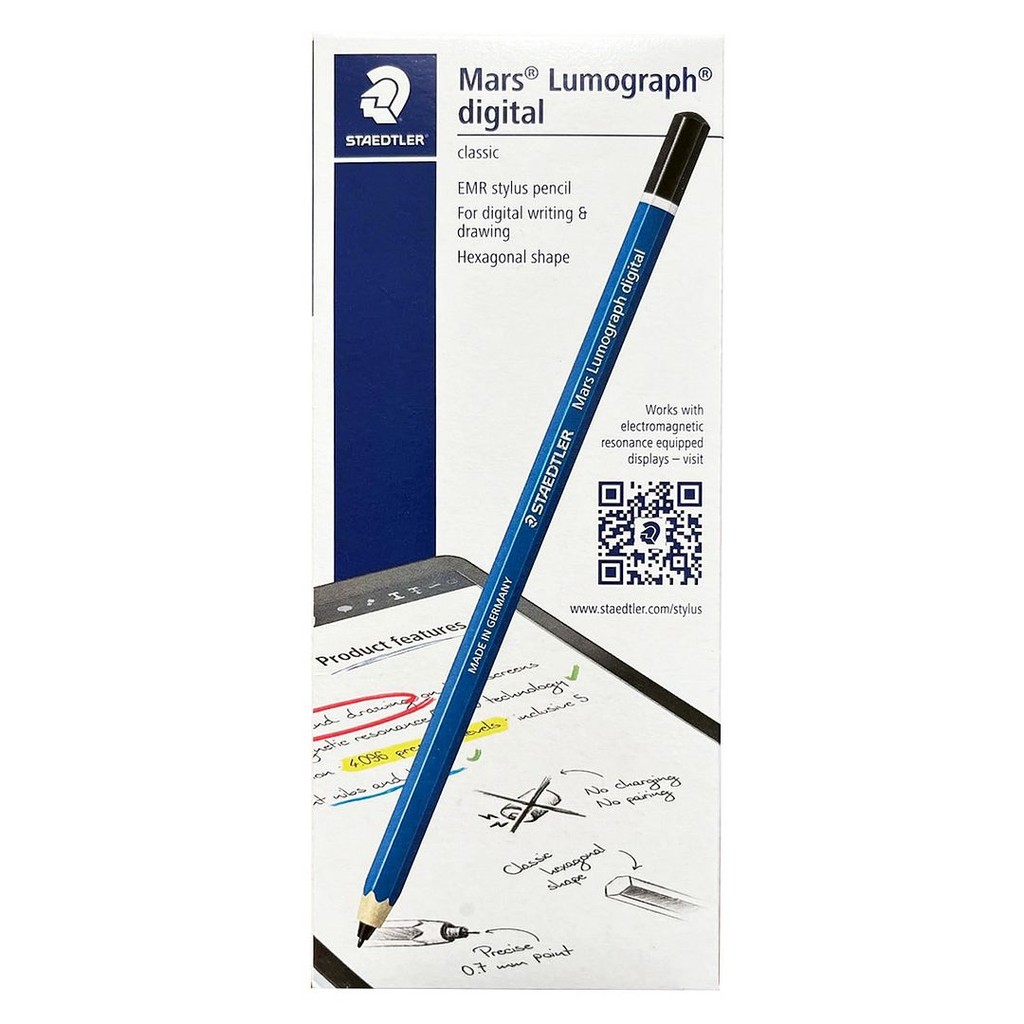 STAEDTLER Mars Lumograph Digital Classic EMR Stylus Pencil (Blue), 180 ...