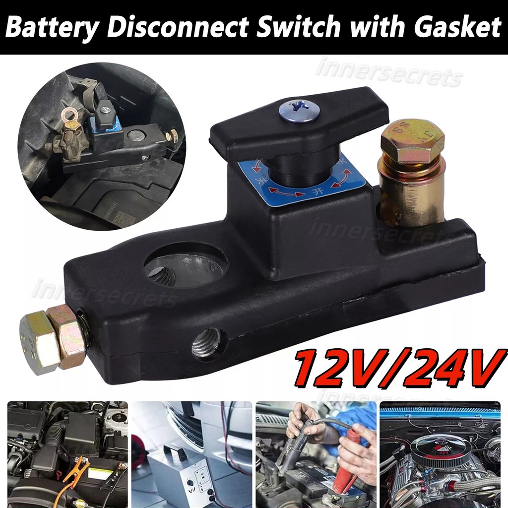 24h🔥Car Battery Disconnect Switch, 12V/24V Battery Cut-off Anti-leakage Switch, Quick Cut-off ...