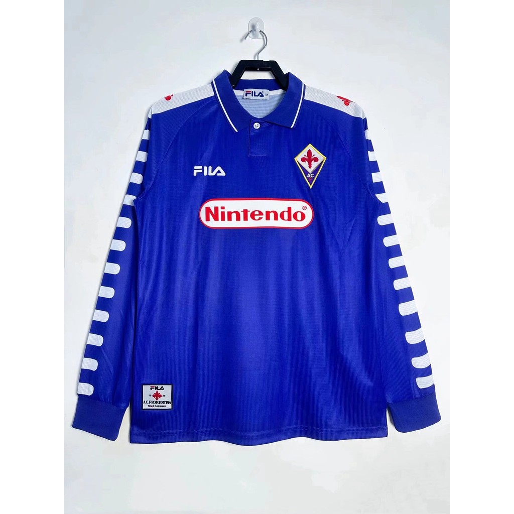 9899 Florence home retro football shirt AAA+high-quality long sleeved ...