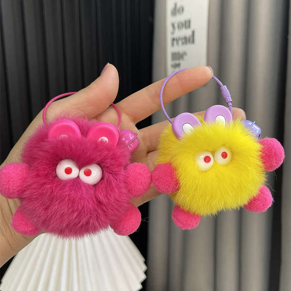keychain cute keychain Bulu arnab memerang comel, briket kecil, beg ...