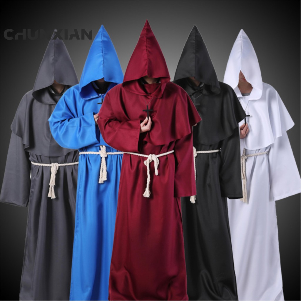 Medieval Monk Monk Robe Wizard Priest Godfather PriestcosCostume Men's ...