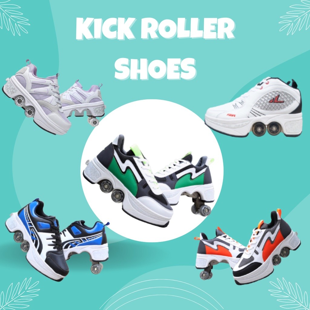 (2) Roller skate shoes / Kick roller shoes / Rollershoes / tiktok ...