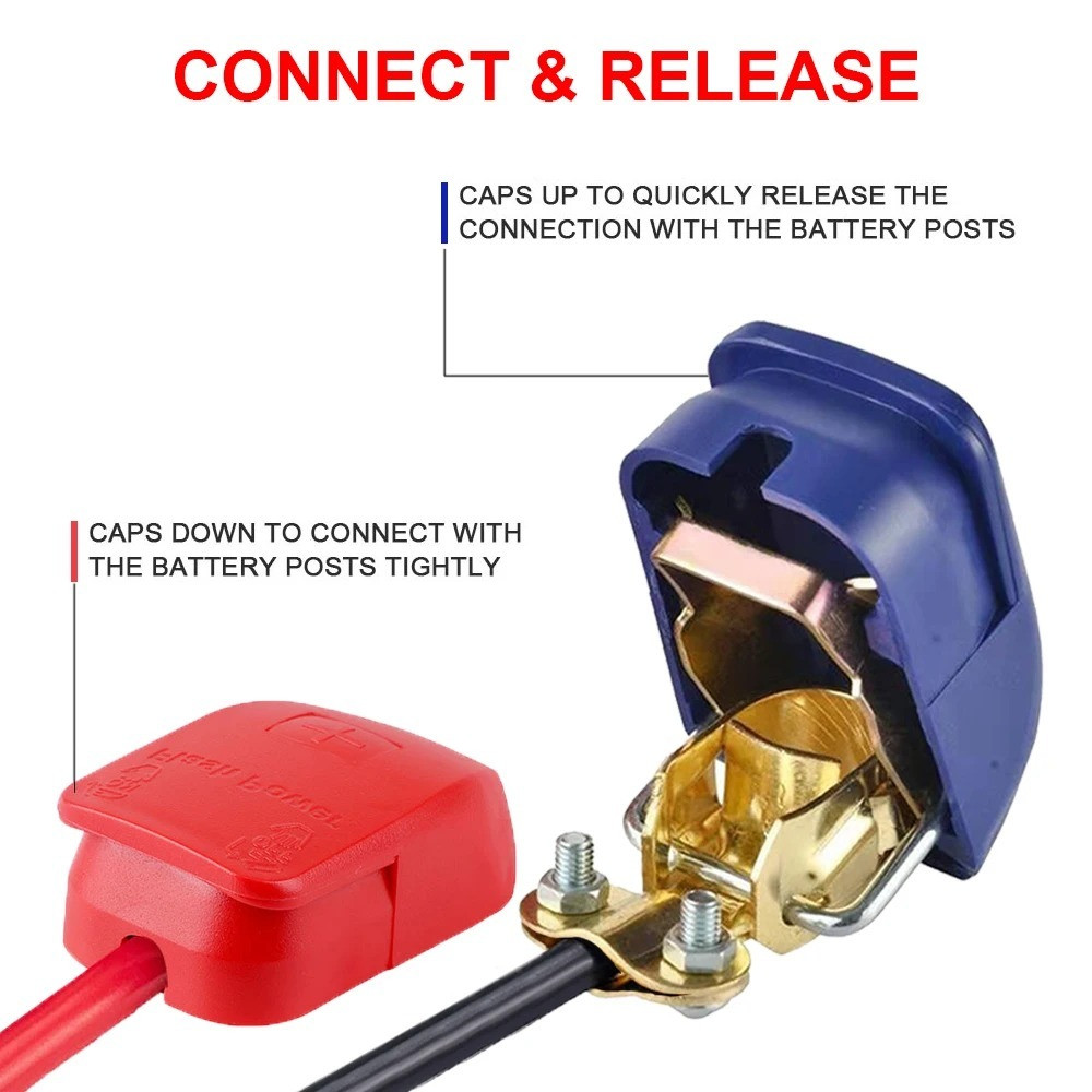 1 Pair Car Boat Heavy Duty Battery Terminal Copper Quick Release ...