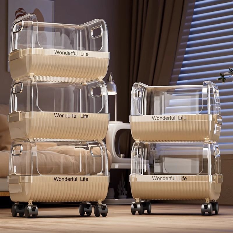 Multi-layer Storage Cabinet Trolley Rack Toy Snack Locker Movable Floor ...
