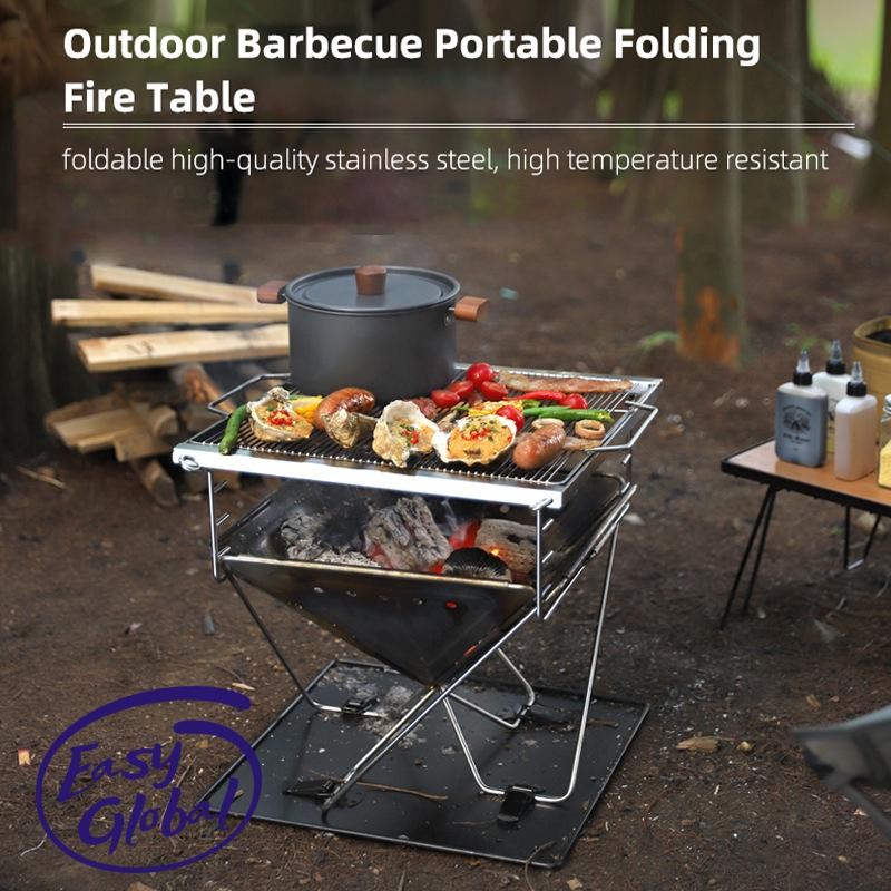 Camping Burning Table Portable Detachable Outdoor Stove Stainless Steel ...