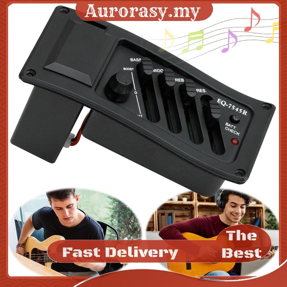 4 Band Acoutic Guitar EQ Piezo Pickup Pre-Amp Unit Acoustic Guitar ...
