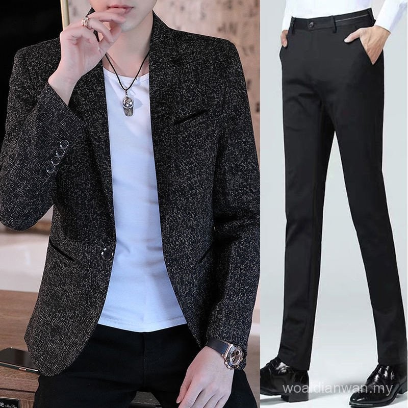 Musim bunga dan musim luruh lelaki sut lapang satu helai langsing ...