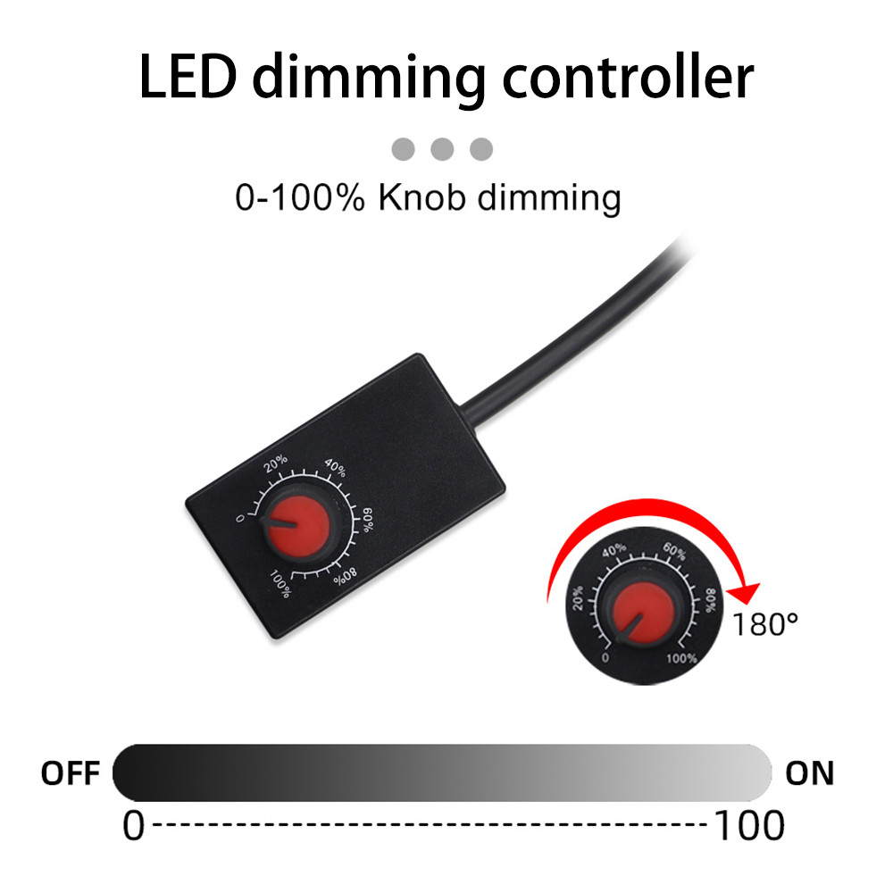 DC 0/1-10V LED Dimmer Knob Controller Rotary Mini Switch PWM Dimming ...