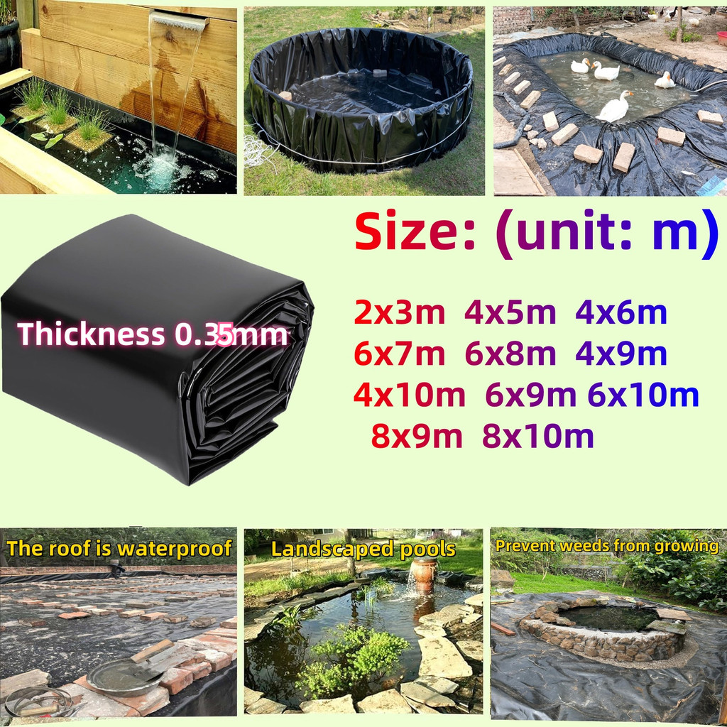 Pond Liner Thickness 0.35 mm Pond Liners for Outdoor Ponds, Black HDPE ...