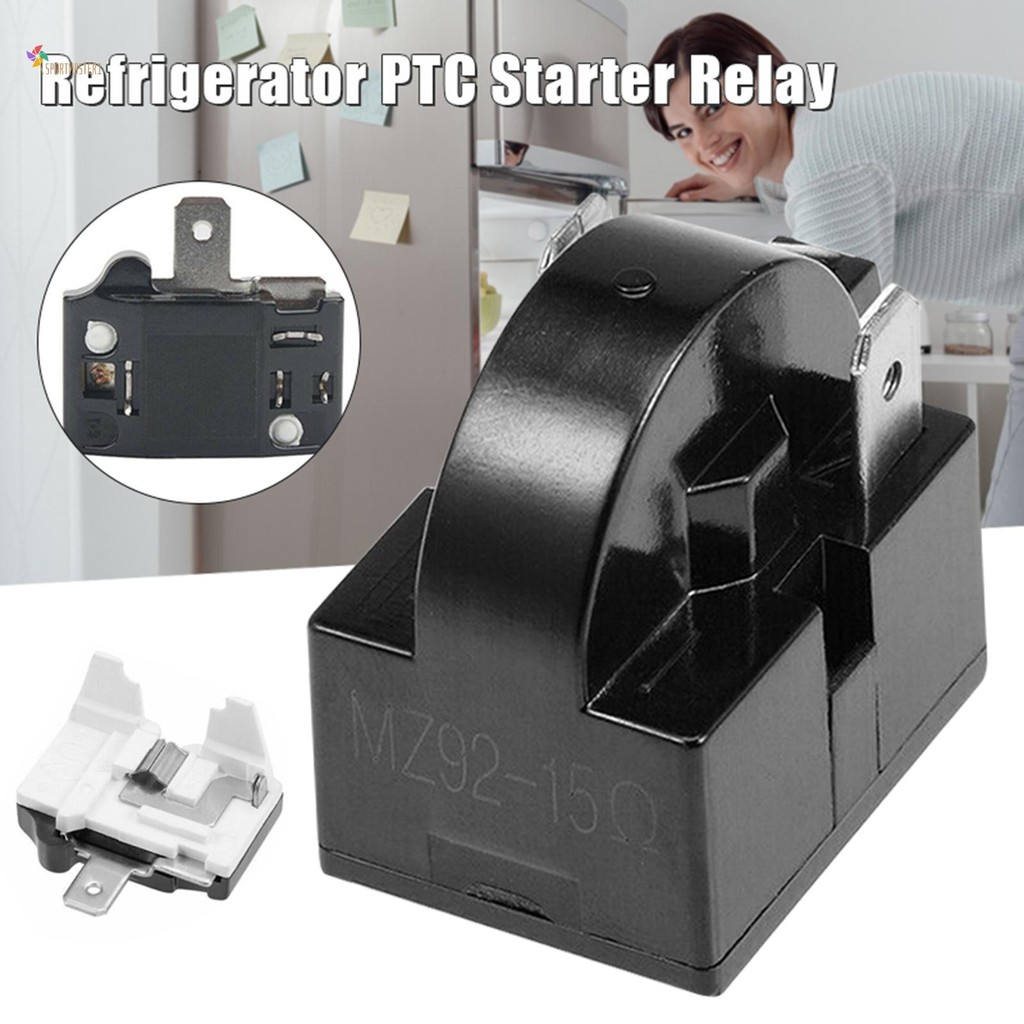 Refrigerator PTC Starter Relays 15 Ohm 2-Pin Compressor Overload Protector Universal Application ...